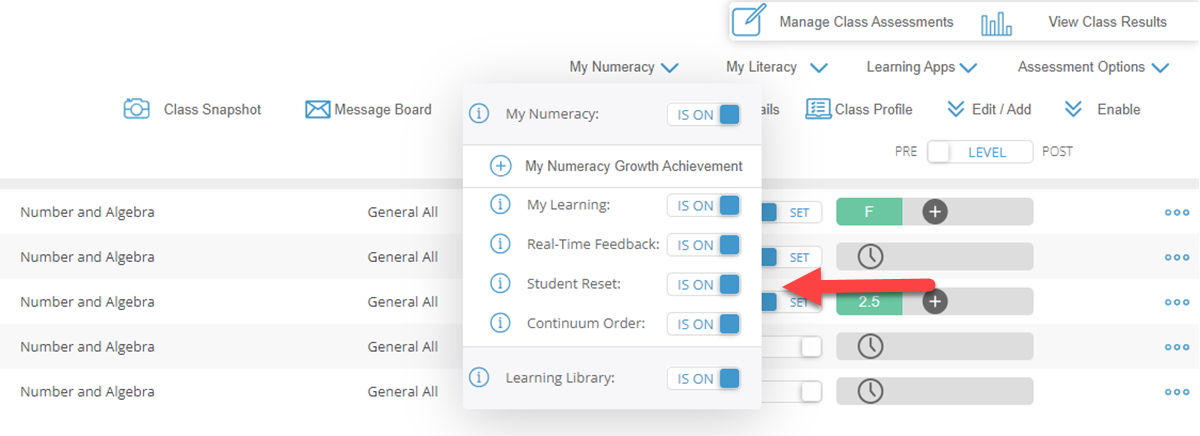 Enabling and editing My Numeracy activities - Essential Assessment
