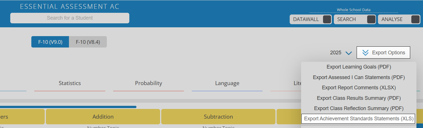 Achievement Standard Reporting on Essential Assessment - Essential ...