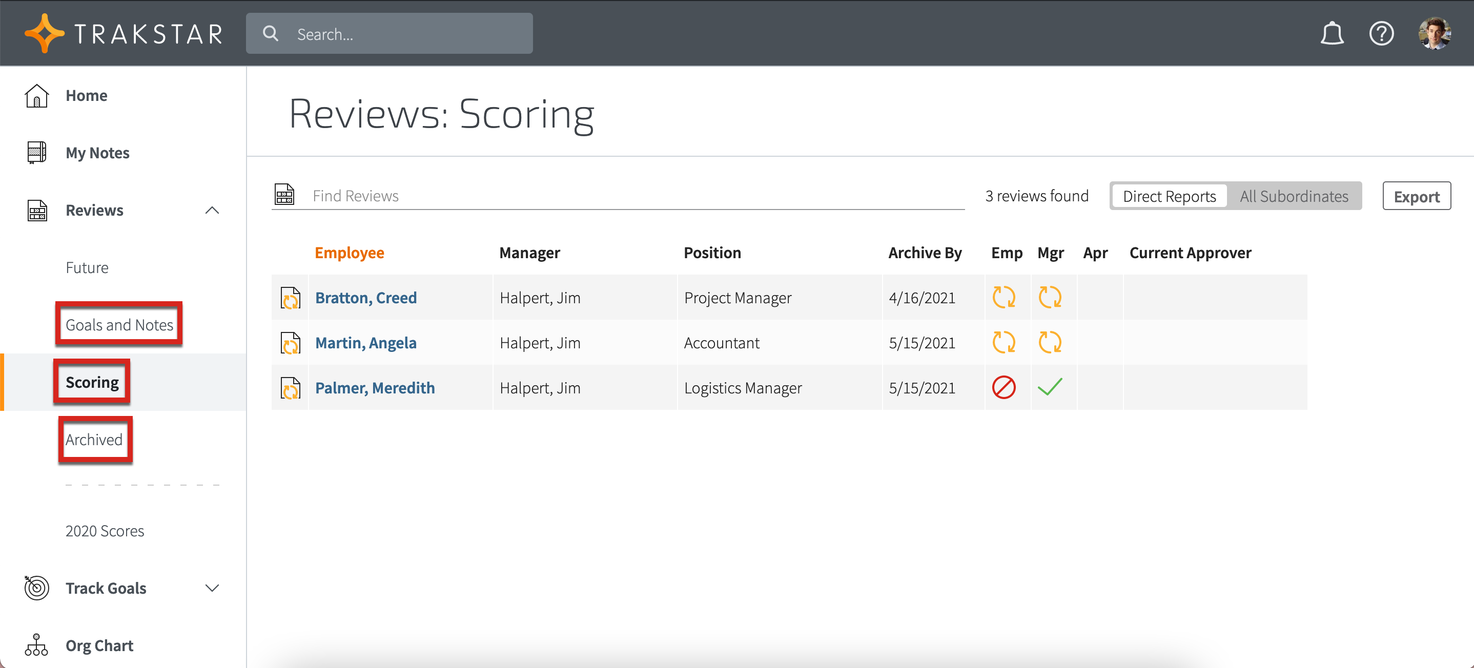 Print Review as Manager - Trakstar Perform