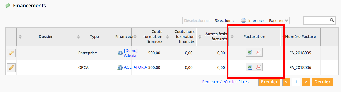 Générer les Factures - Dendreo FAQ