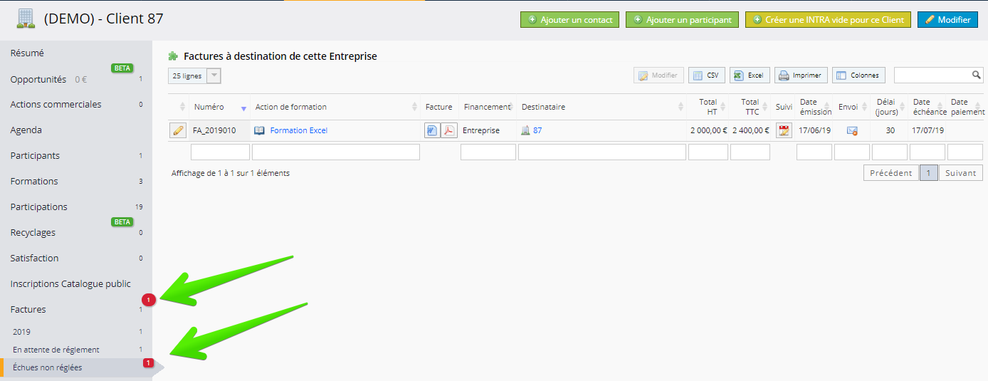 Suivi de vos Factures - Dendreo FAQ