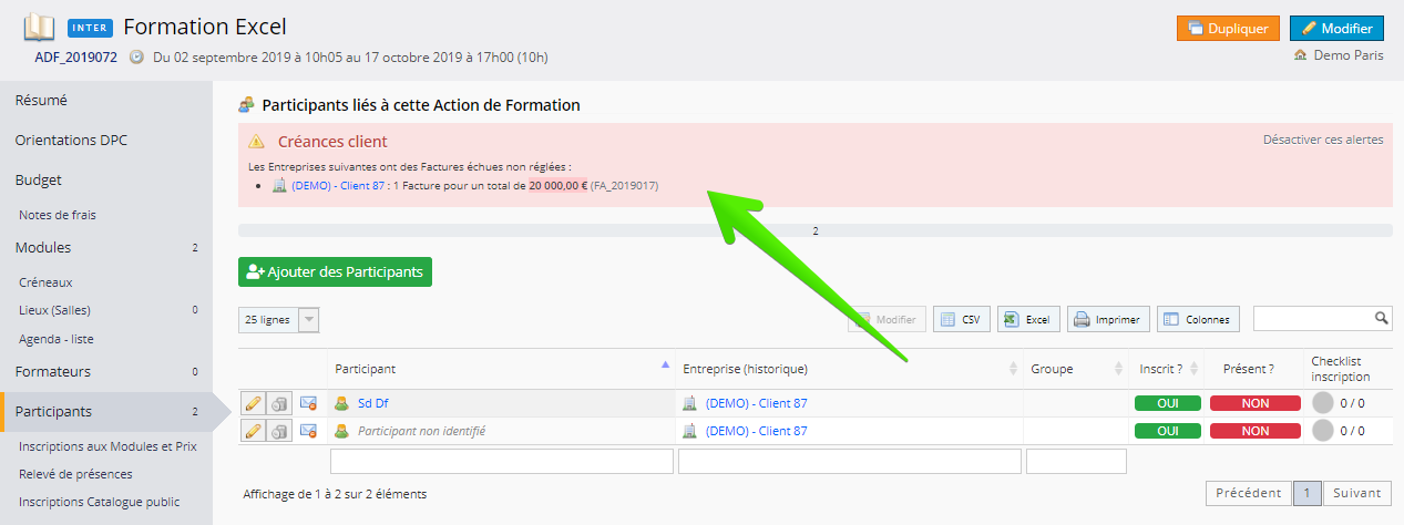 Suivi de vos Factures - Dendreo FAQ