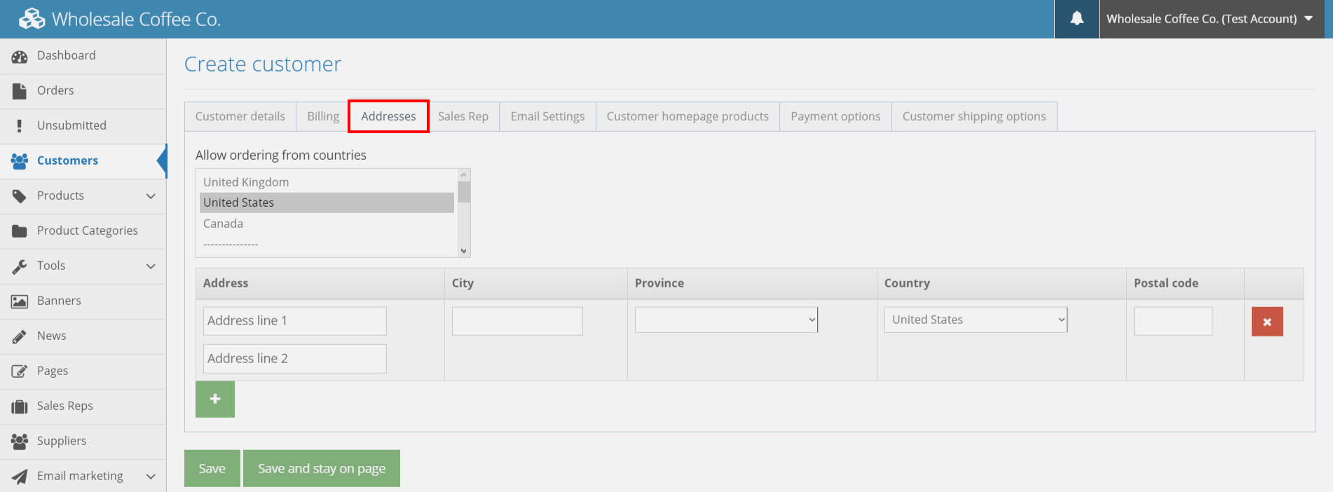Creating customers manually - B2B Wave Knowledge Base
