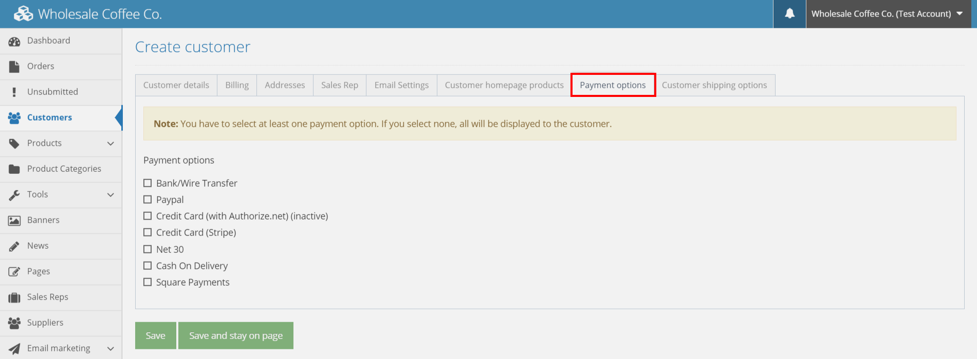 Creating customers manually - B2B Wave Knowledge Base