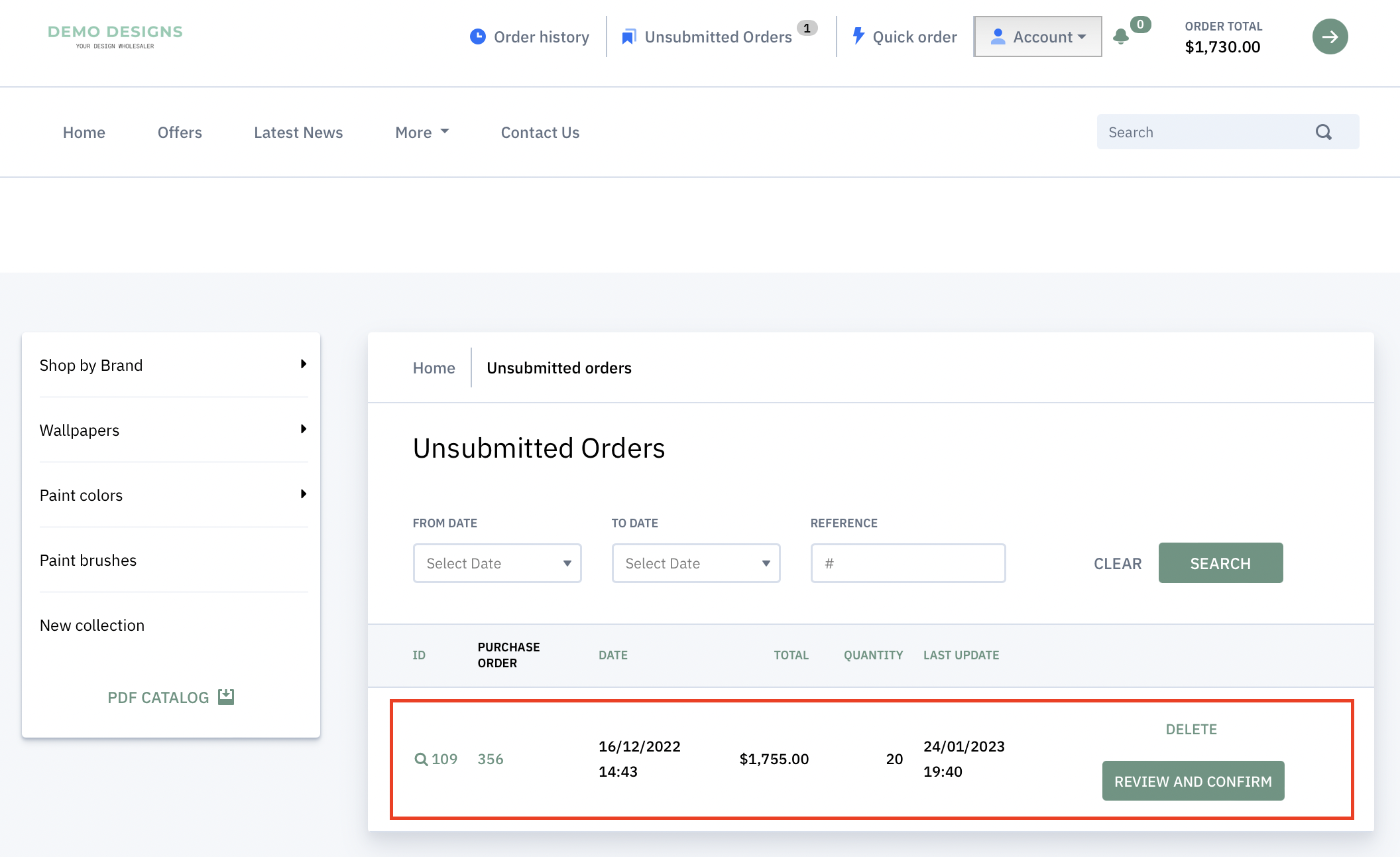 Unsubmitted Orders - B2B Wave Knowledge Base