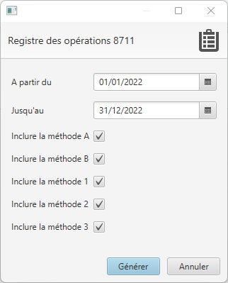 Générer un registre des opérations - Documentation Infiltrea