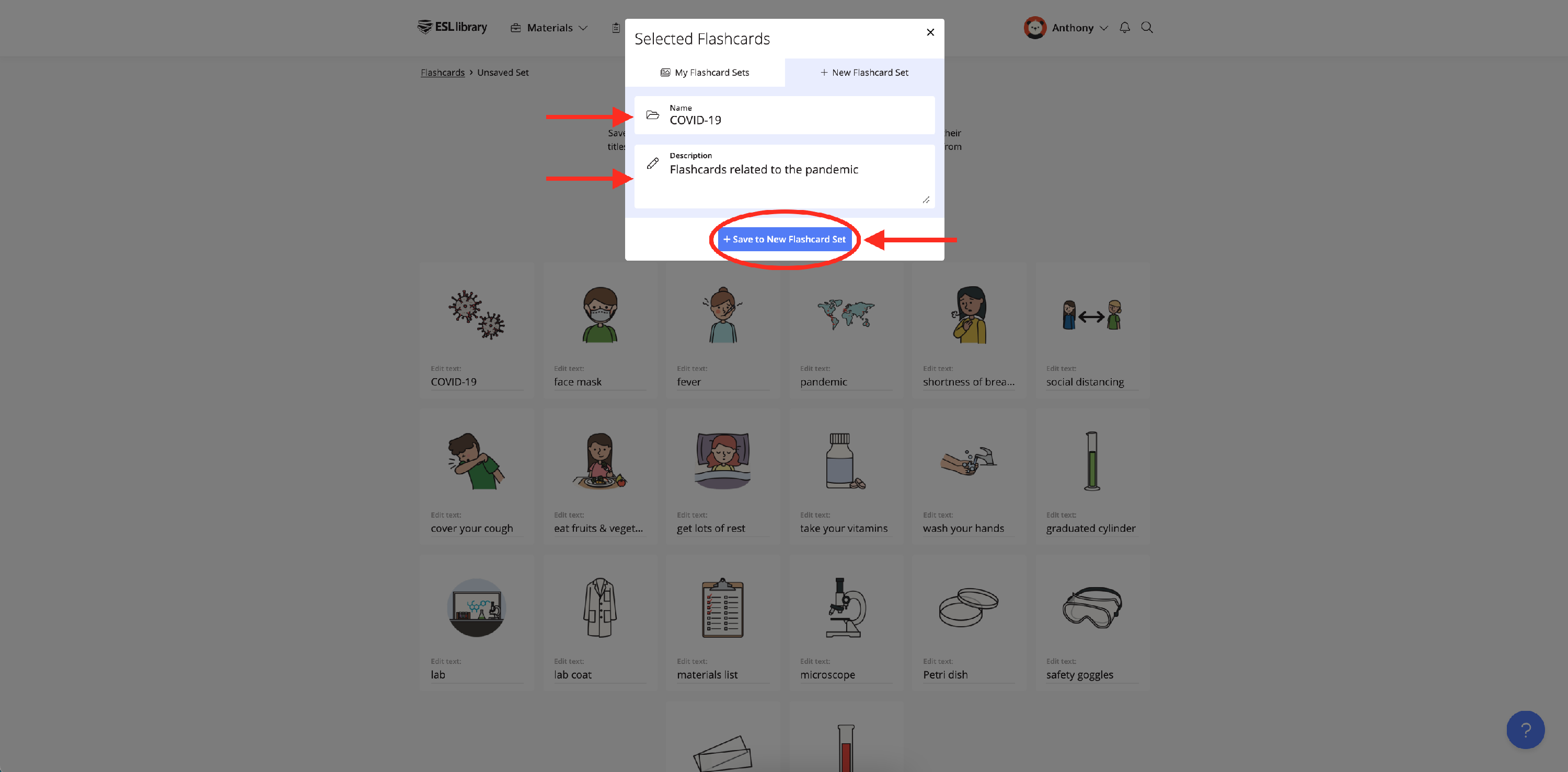 How to Create & Save Flashcard Sets - ESL Library Help Docs