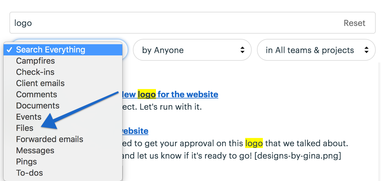 Searching - Basecamp 3 Help