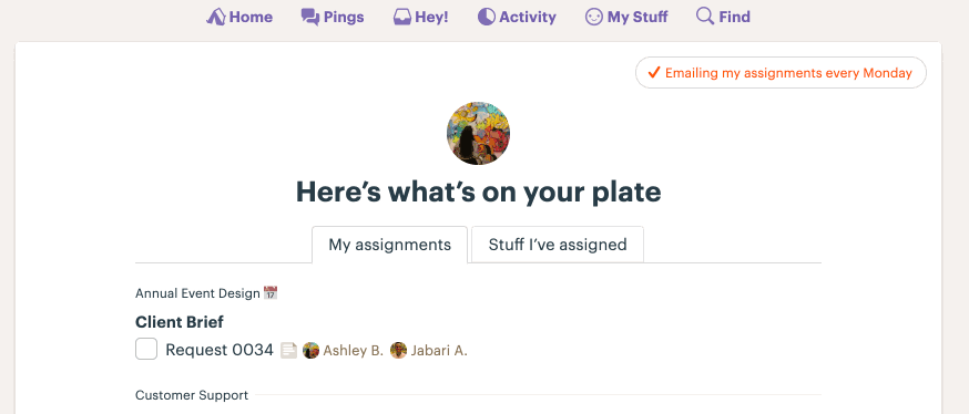 My Stuff - Basecamp 3 Help