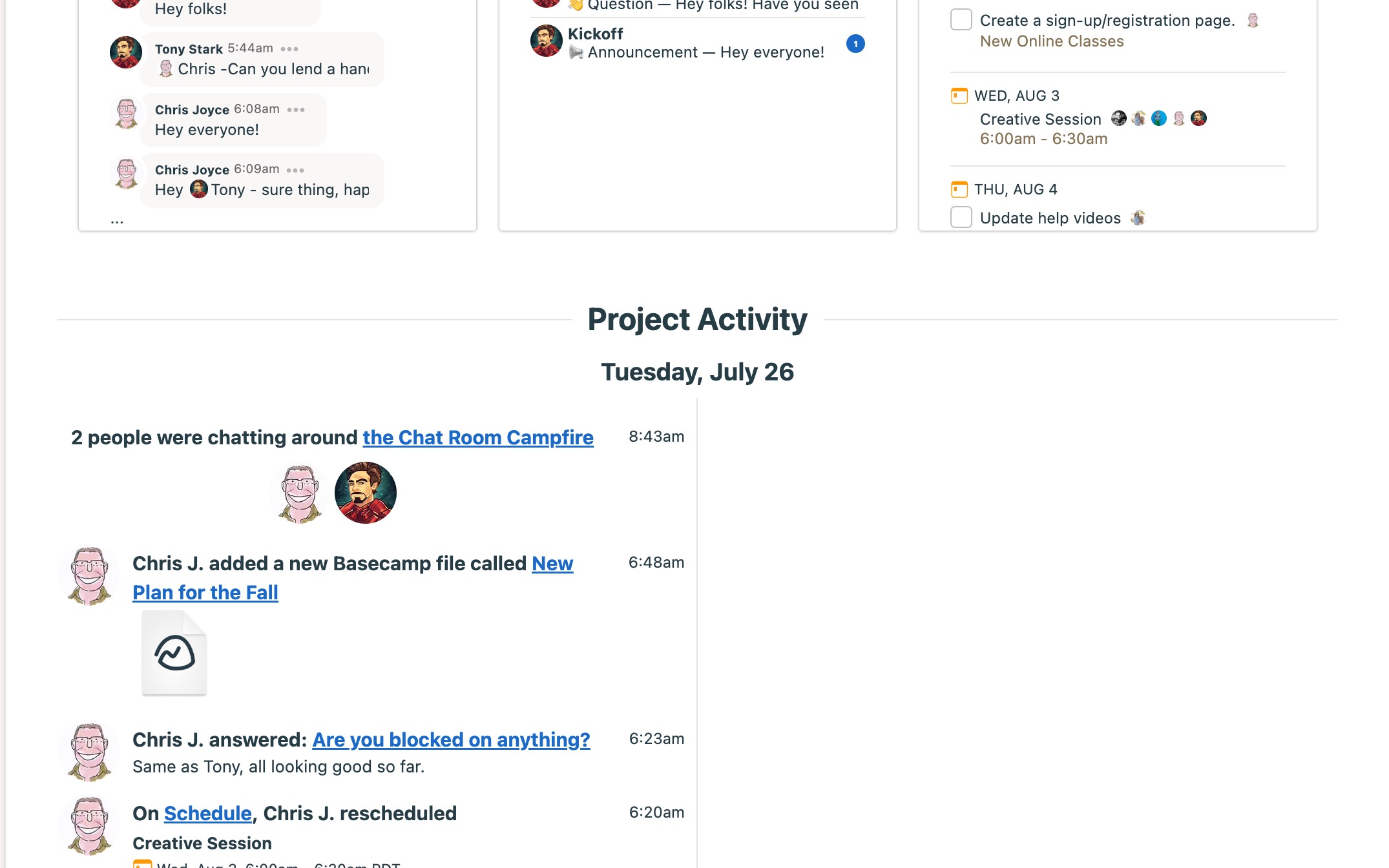 The Latest Activity - Basecamp Help
