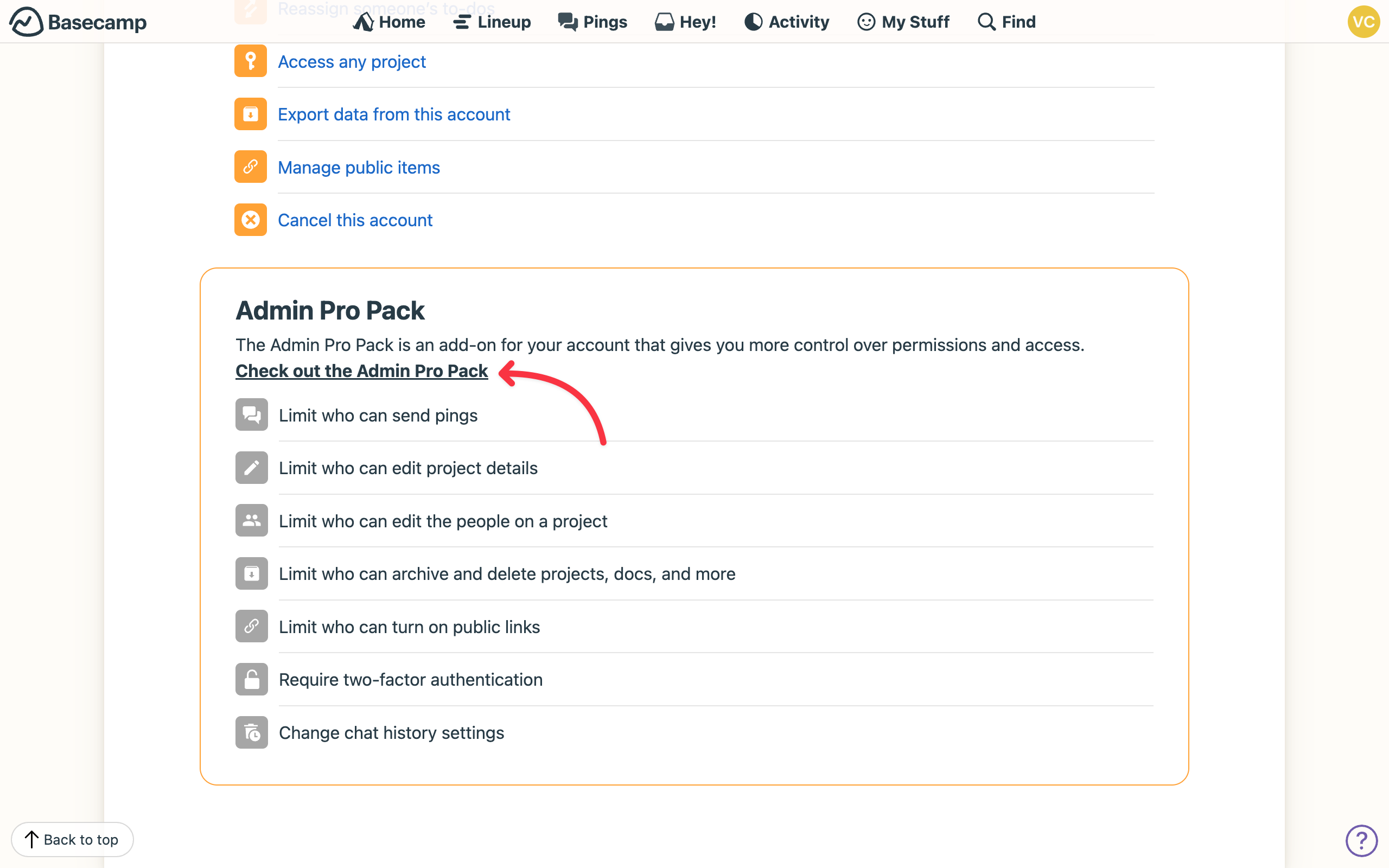 Adminland - Basecamp Help