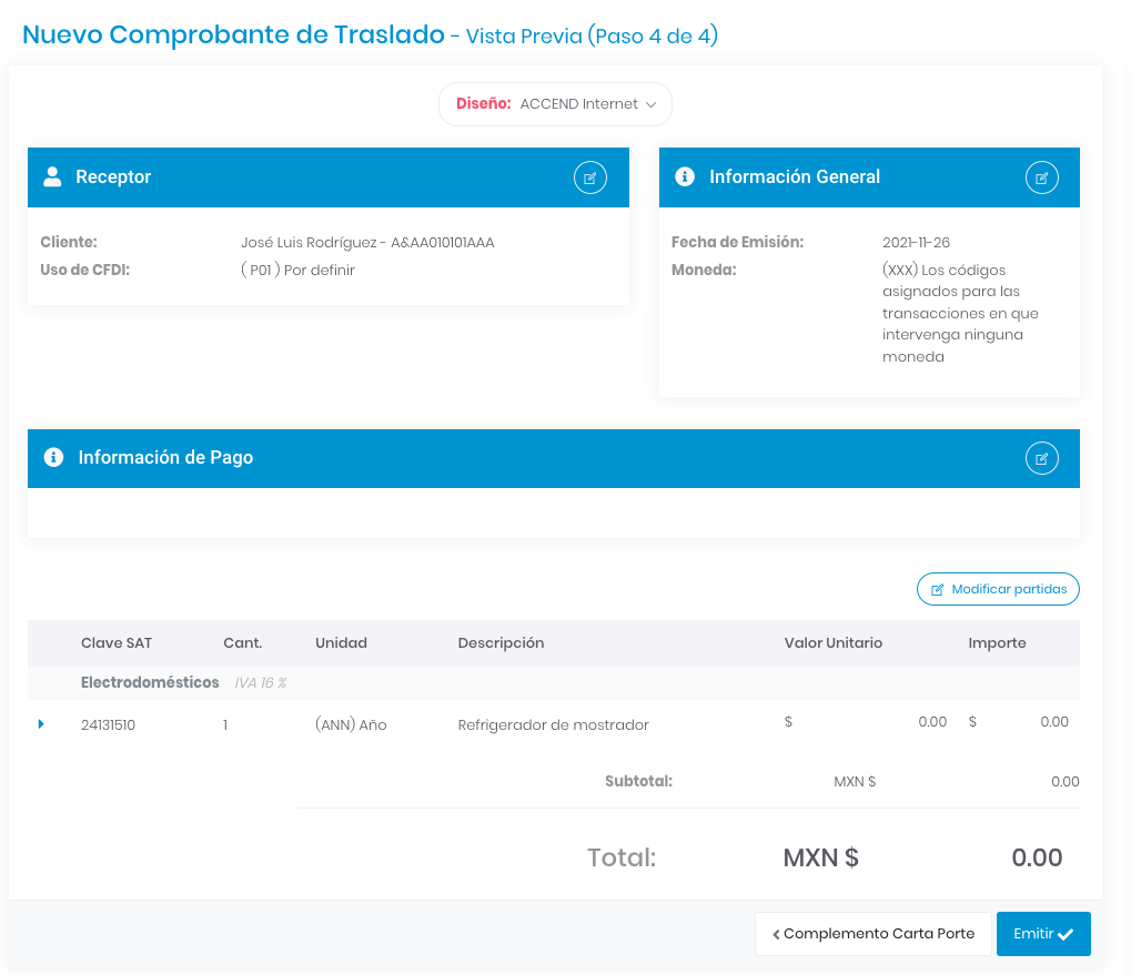 Llenado de CFDi Traslado con Complemento Carta Porte para ...