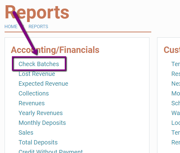 The Check Batches Report – Easy Storage Solutions