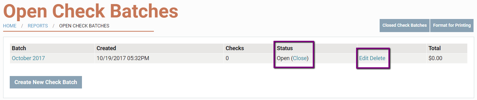 The Check Batches Report – Easy Storage Solutions