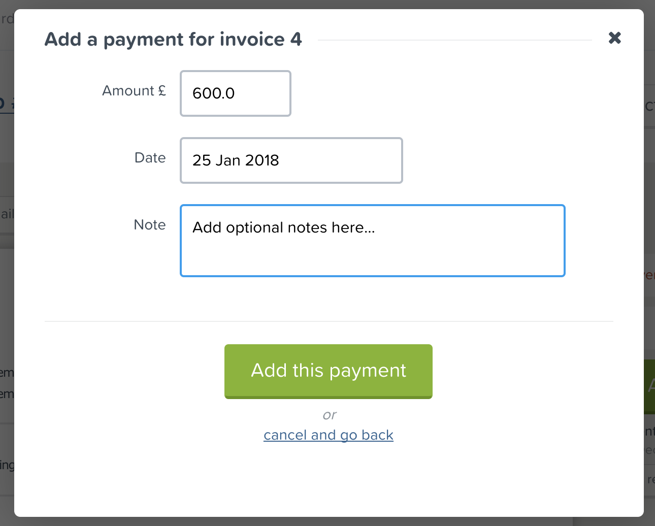 Tracking payments (or part-payments) for invoices - YourTradebase Help