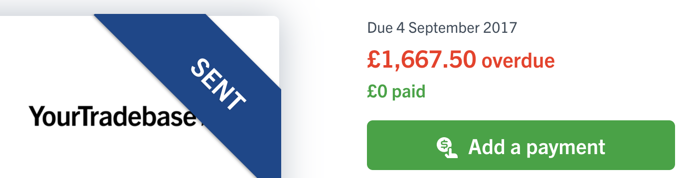 Adding payments (or part-payments) to invoices - YourTradebase Help