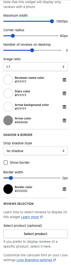 Loox Carousel Widgets - Loox Knowledge Base