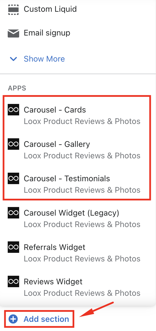Loox Carousel Widgets - Loox Knowledge Base