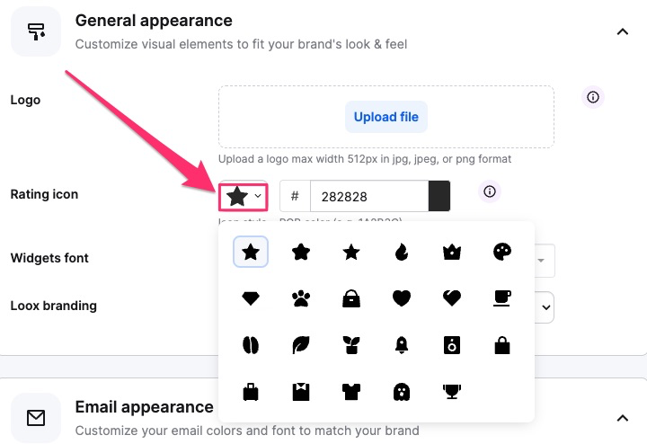 Changing Your Store's Rating Icons - Loox Knowledge Base