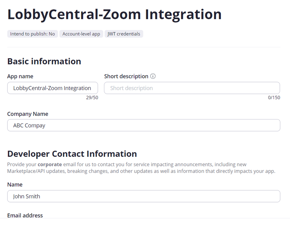 Zoom Integration (cloud) - LobbyCentral Support