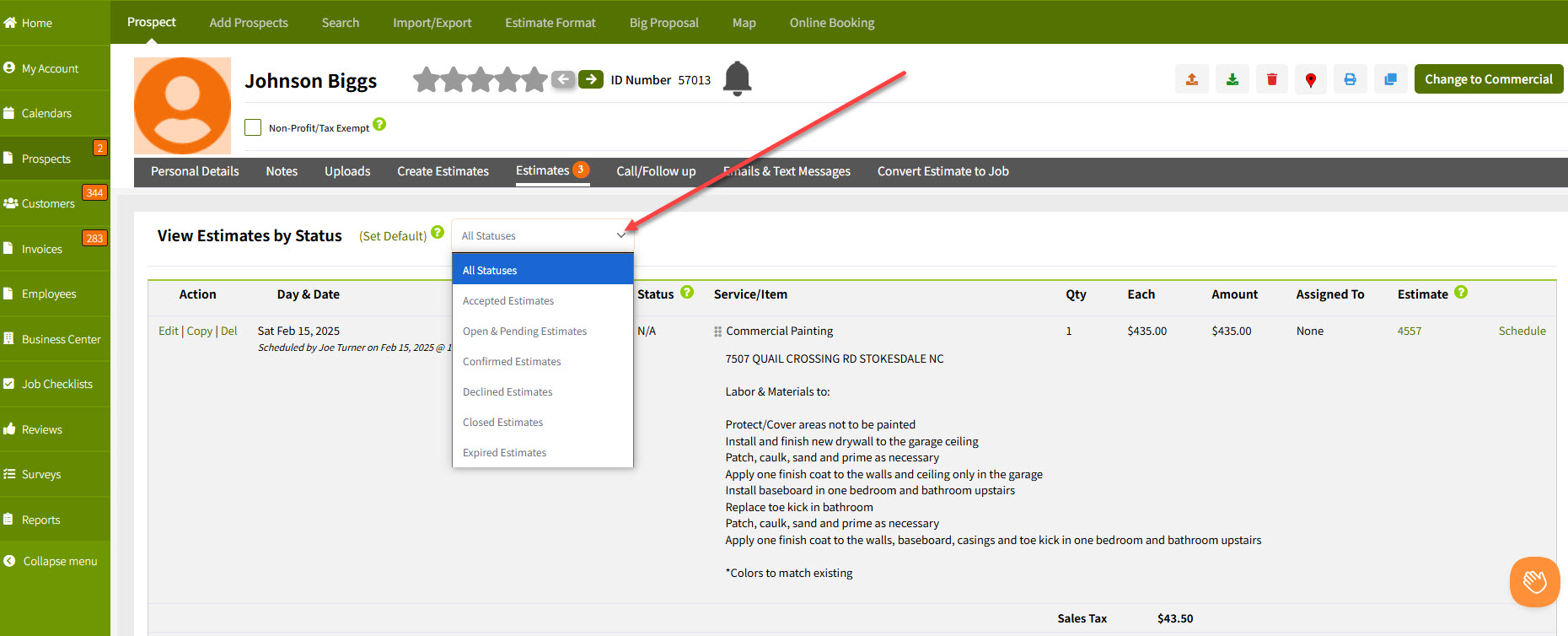 Estimate Filtering - The Customer Factor Knowledge Base
