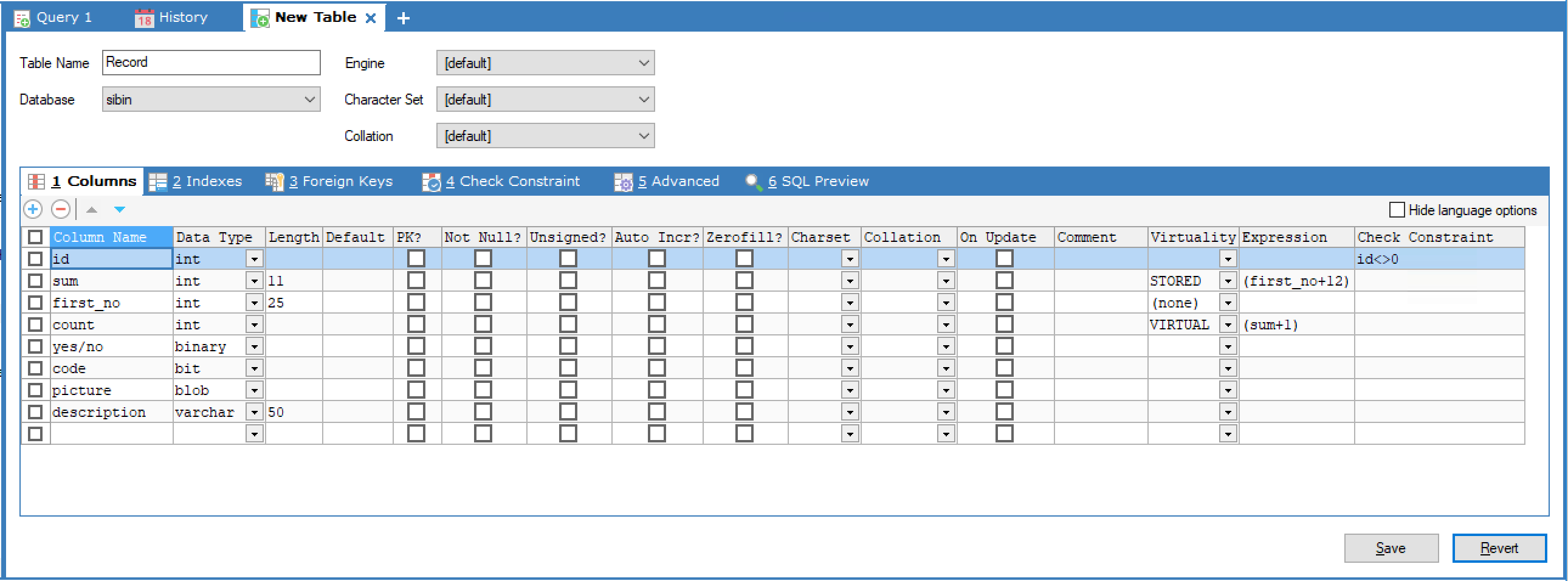 Create Table SQLyog Knowledge Base