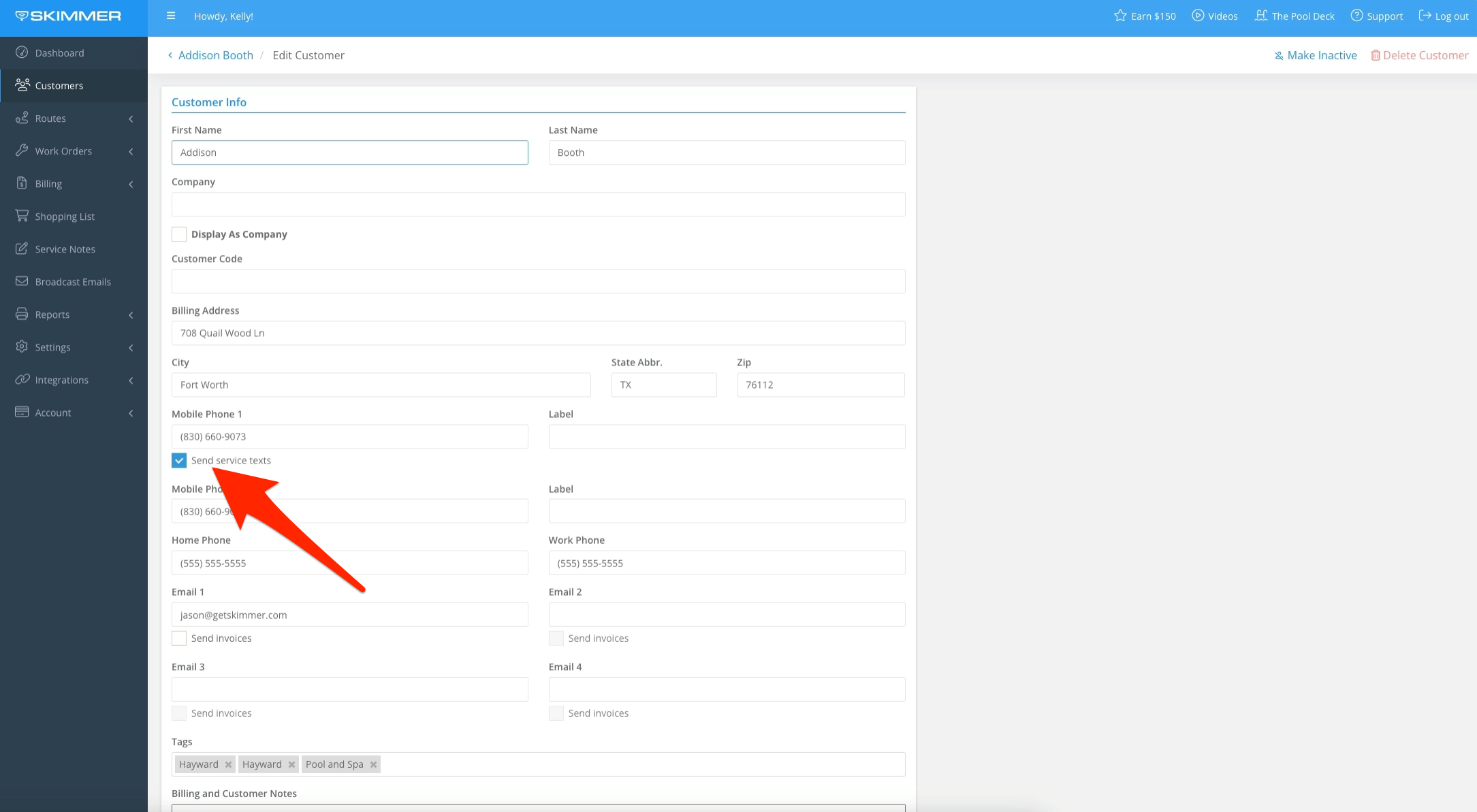Service Texts - Activate and Set Up (Web) - Pool Software Videos & Tutorials | Skimmer