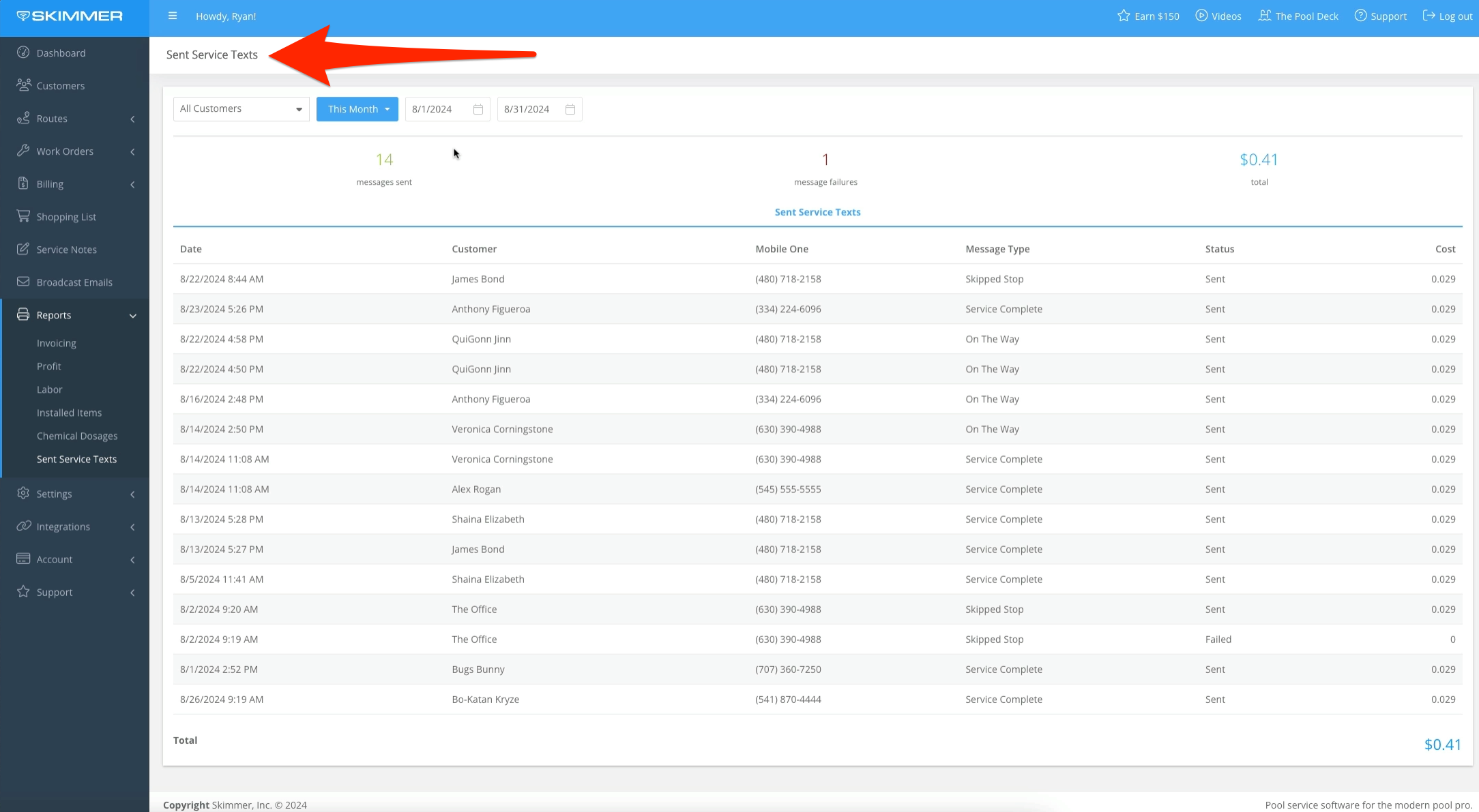Service Texts - Activate and Set Up (Web) - Pool Software Videos & Tutorials | Skimmer