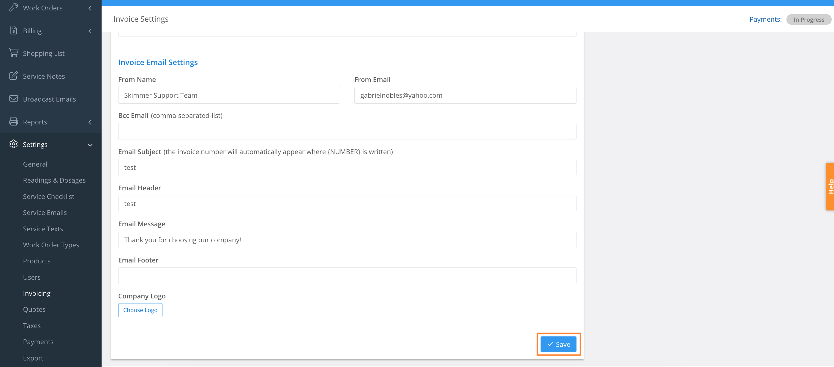 Skimmer Billing – Auto Invoicing Settings - Pool Software Videos ...