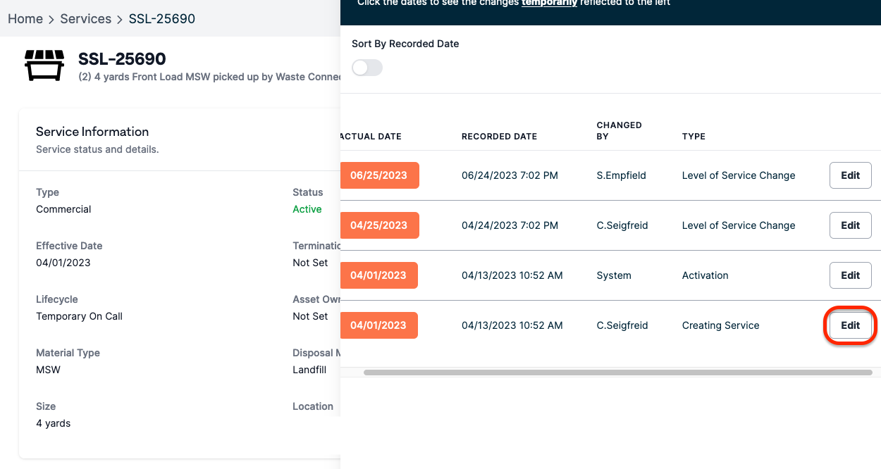 Service Edit Vs. Timeline Edit - Discovery