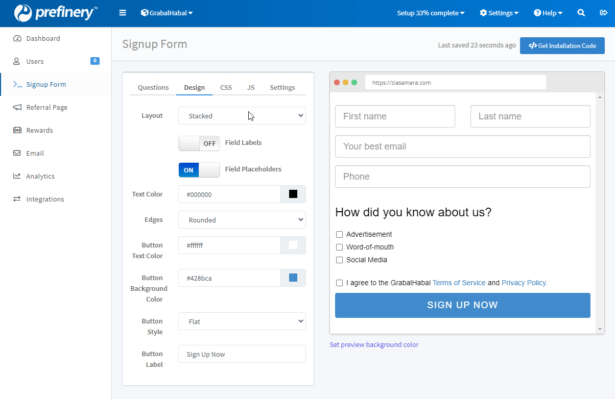 Customizing Your Project - Prefinery Support