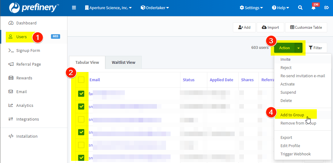 User Segmentation/Tagging using Groups - Prefinery Support