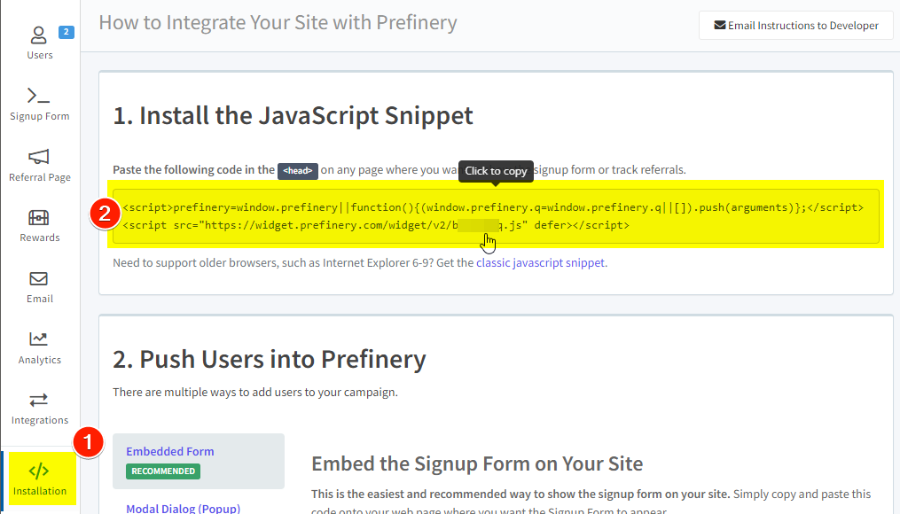 How to integrate with Wix - Prefinery Support