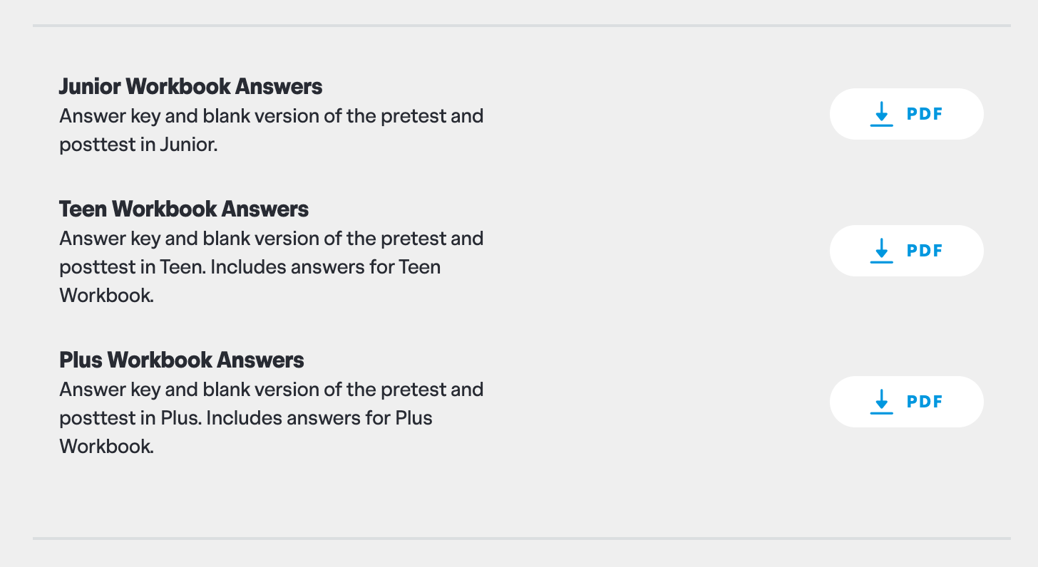 Workbook Answer Keys Curriculum And How To s Banzai