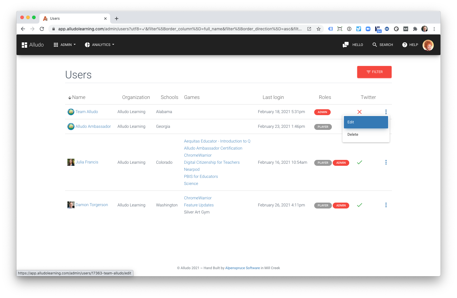 Managing Users - Alludo Knowledge Base