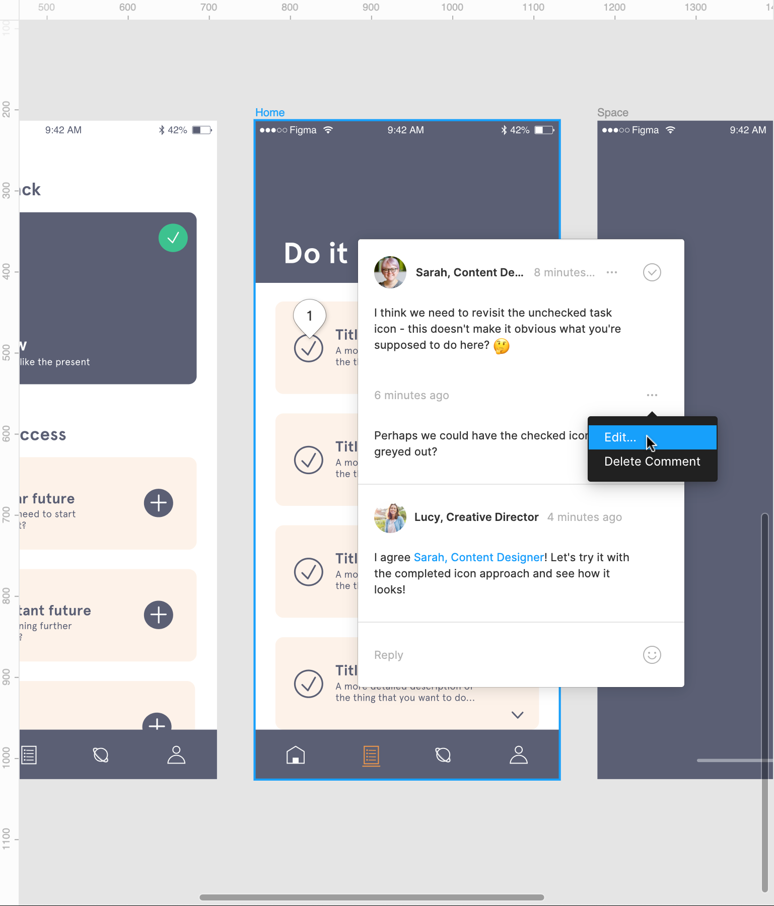 Move or edit comments – Figma