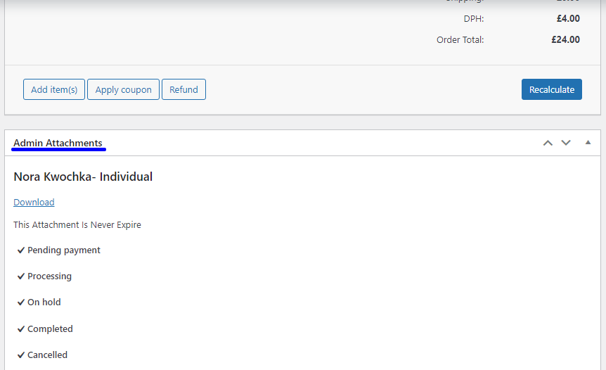 Admin - Order Page Product Attachment Title - DotStore Knowledge Base