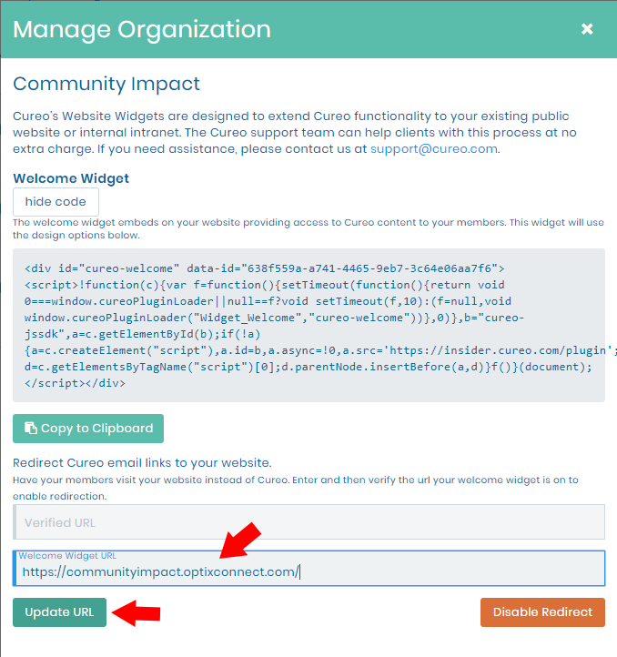 Installing the Cureo Welcome Widget - Cureo Knowledge Base
