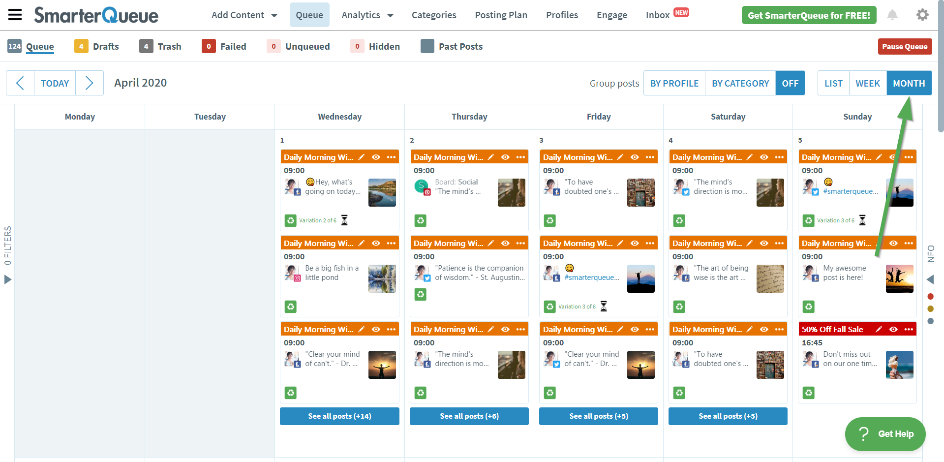 How To View Your Queue By Week & Month - SmarterQueue Help Center