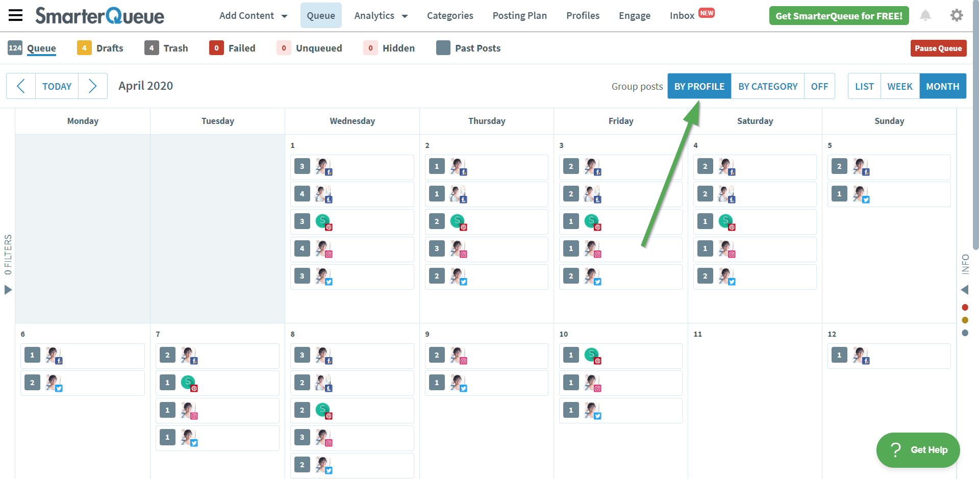 How To View Your Queue By Week & Month - SmarterQueue Help Center
