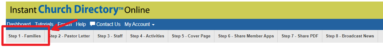 Creating and updating a family or individual details - Instant Church ...