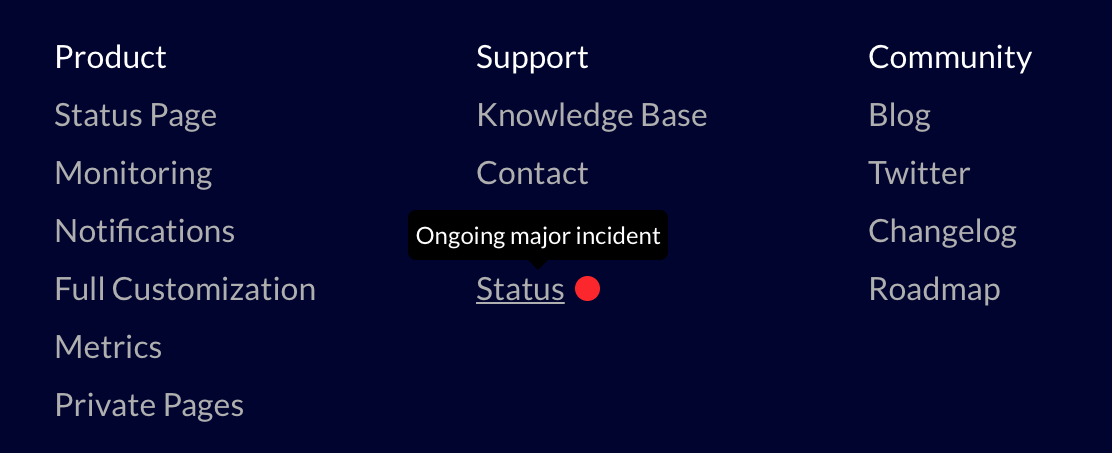 Status Badge Embed - Statuspal