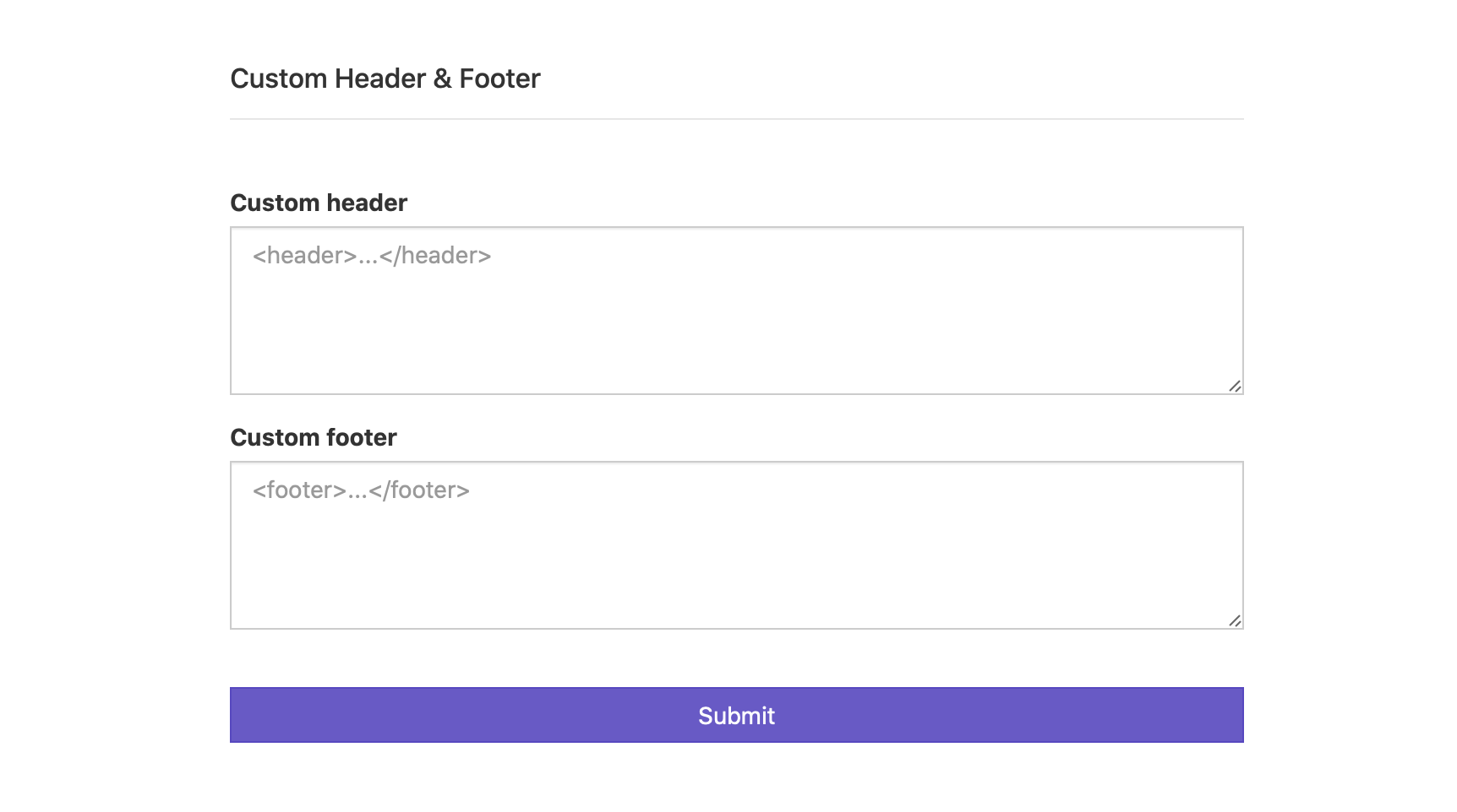 Custom Header and Footer - Statuspal