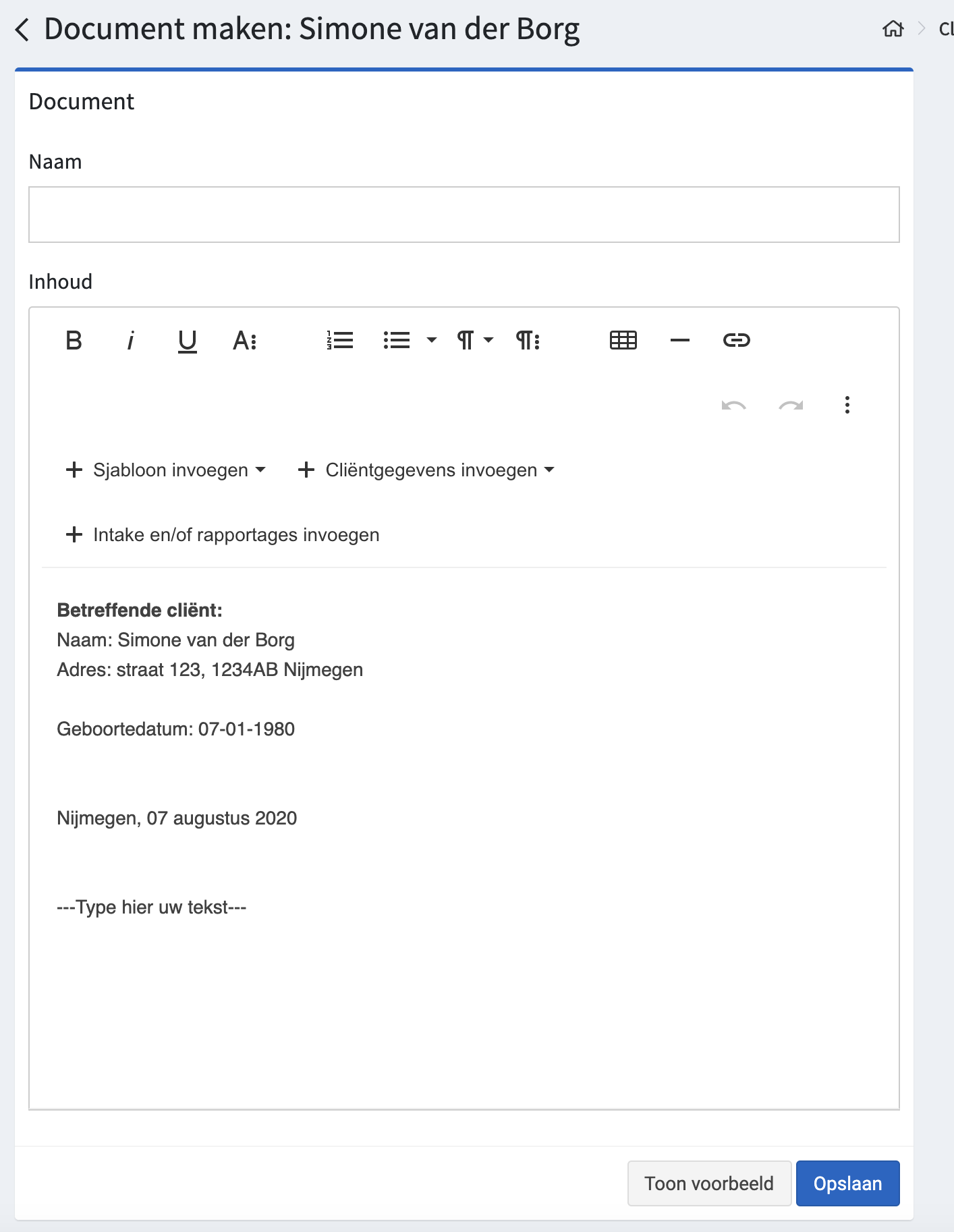 Document maken of informatie uit een dossier overdragen - MijnDiAd ...