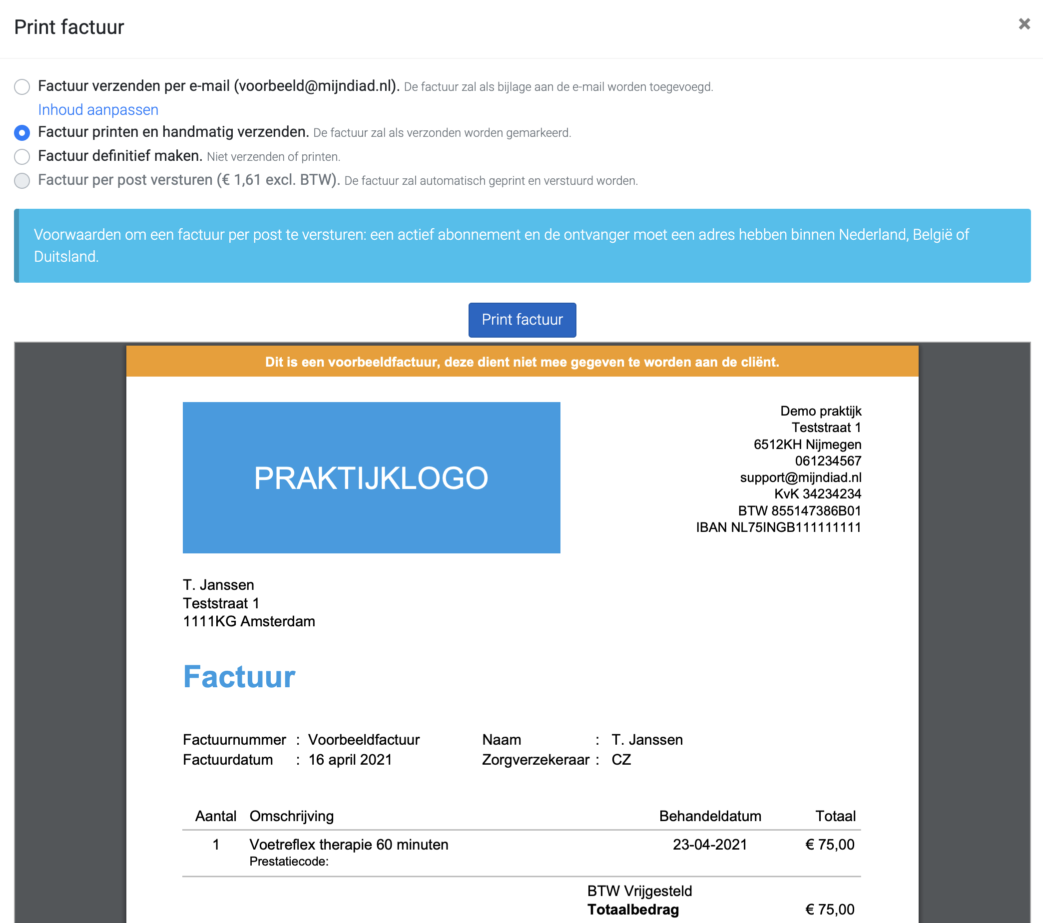 Er staat 'Voorbeeldfactuur' op mijn factuur. Hoe kan ik de factuur ...
