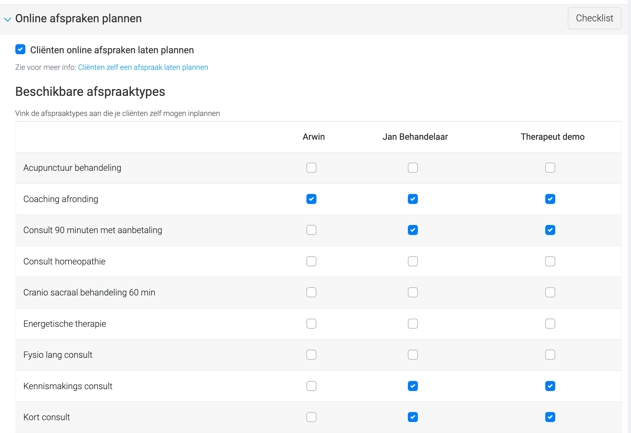 Online afspraken plannen instellen - MijnDiAd praktijksoftware kennisbank