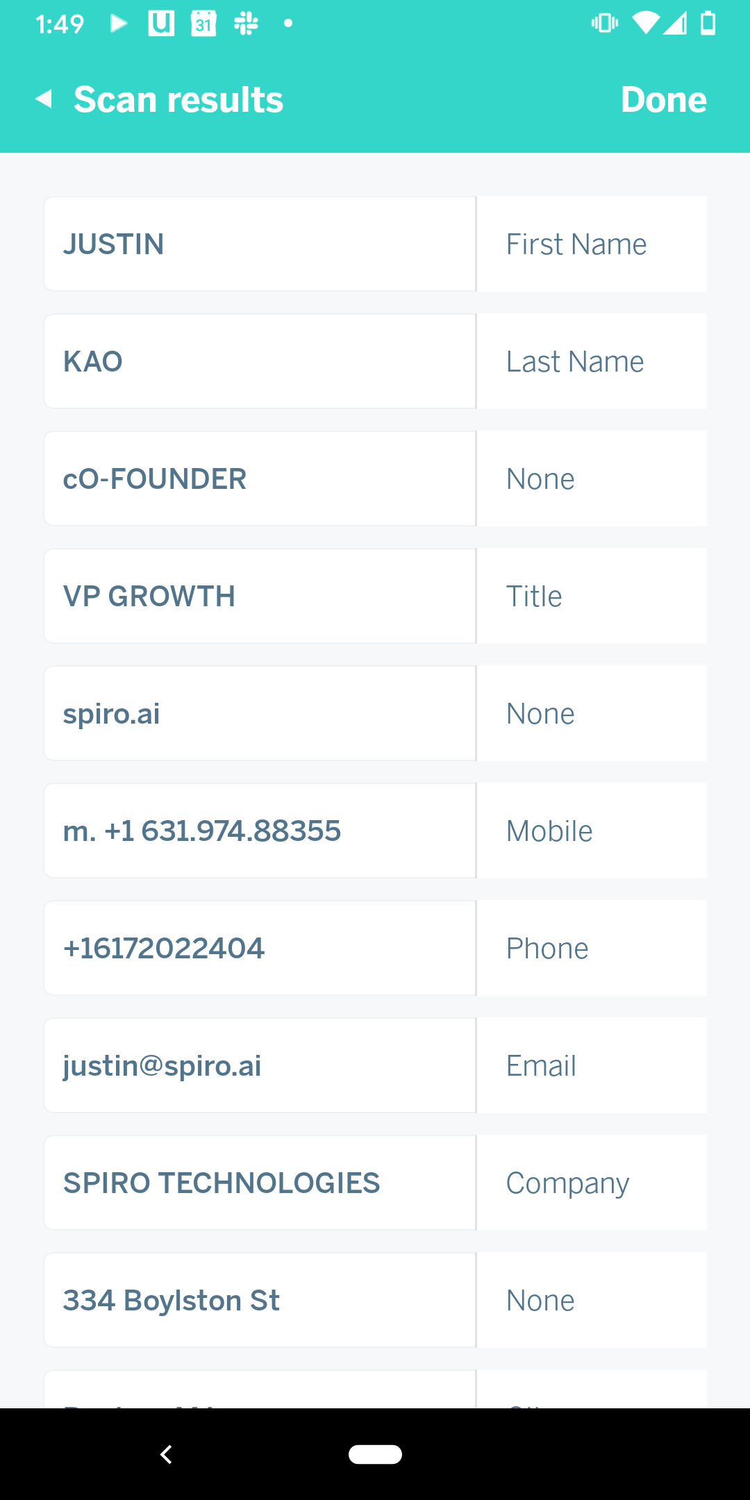 Using the Business Card Scanner (Mobile App) - Spiro Help Center