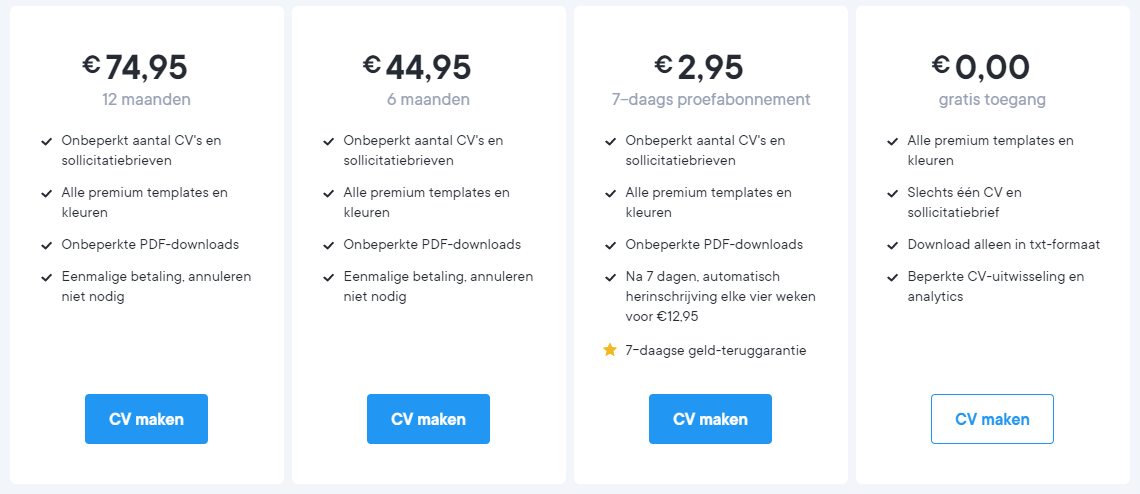 Wat kan ik doen met een premium abonnement? - CVSter.nl Knowledge Base