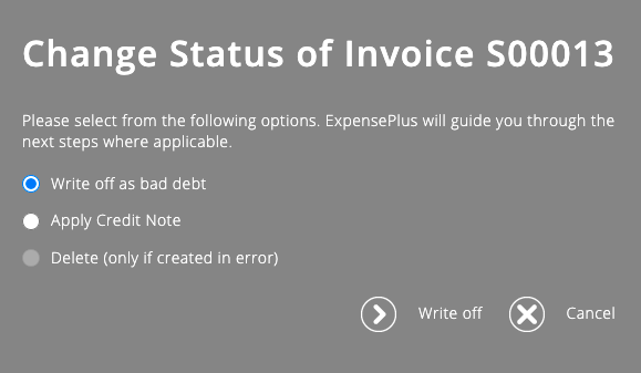 How do I record or 'write-off' bad debt? - ExpensePlus Help & FAQ