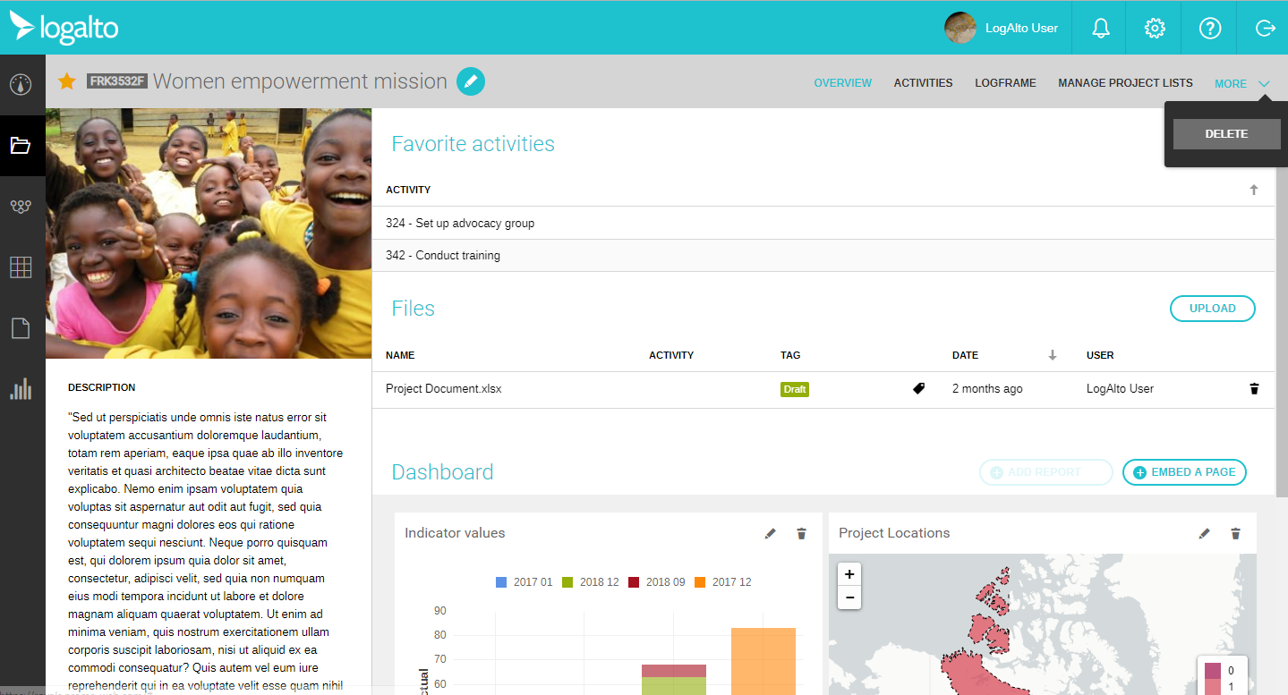 Project Menu - LogAlto Knowledge Base